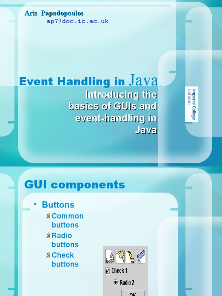 Introducing The Basics of Guis and Event-Handling in Java | Download Free PDF | Class (Computer ...