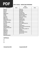 Vehicle Handover Checklist Excel | PDF