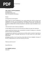 Application Letter For Work Related Learning | PDF