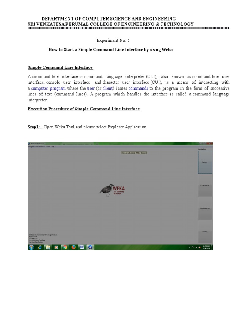 Experiment No: 6 How To Start A Simple Command Line Interface by Using ...