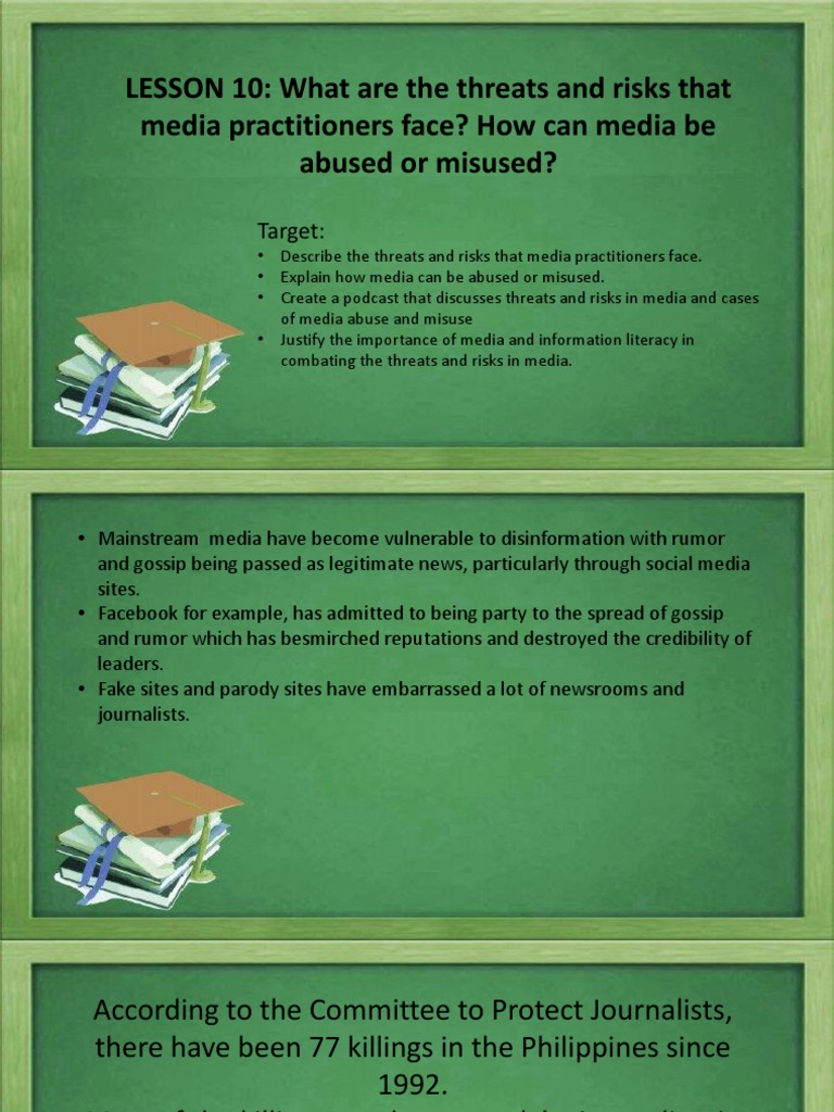 LESSON 10: What Are The Threats and Risks That Media Practitioners Face ...