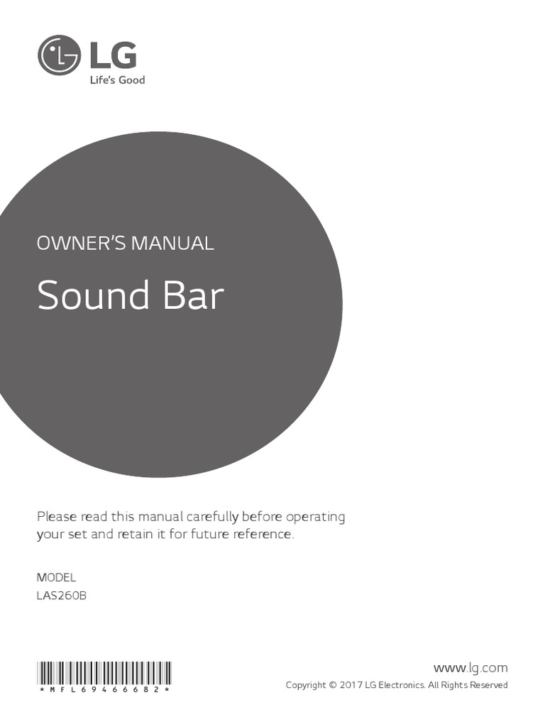 Manual LG Soundbar Las260b Deusllz Eng Web 6682 | PDF | Bluetooth ...