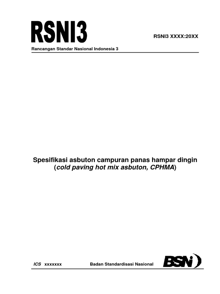 Sni Campuran Beraspal Panas Dengan Asbuton CPHMA | PDF