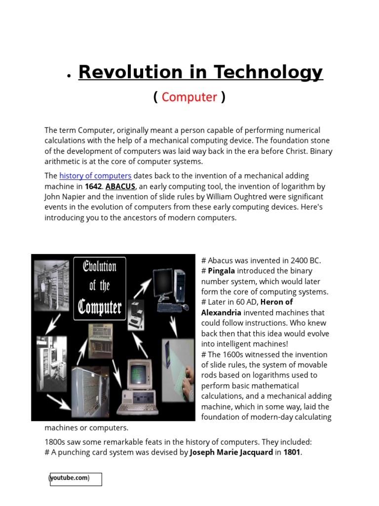 Revolution On Technology | PDF | Personal Computers | Digital Electronics
