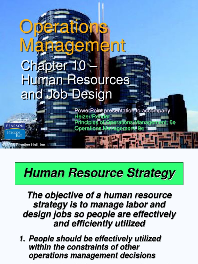 Operations Management: - Human Resources and Job Design | PDF ...