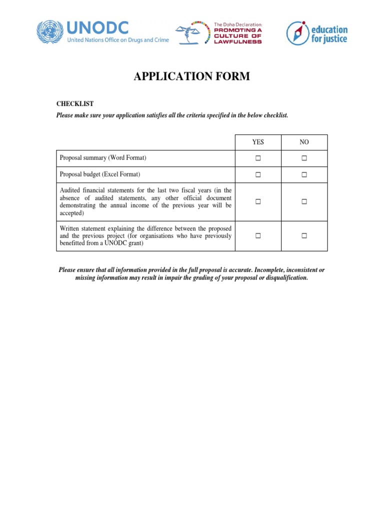 Application Form: Checklist | PDF | Crime Prevention | Crime & Violence