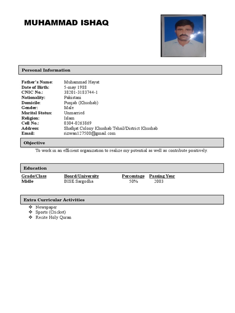 Ishaq CV | PDF