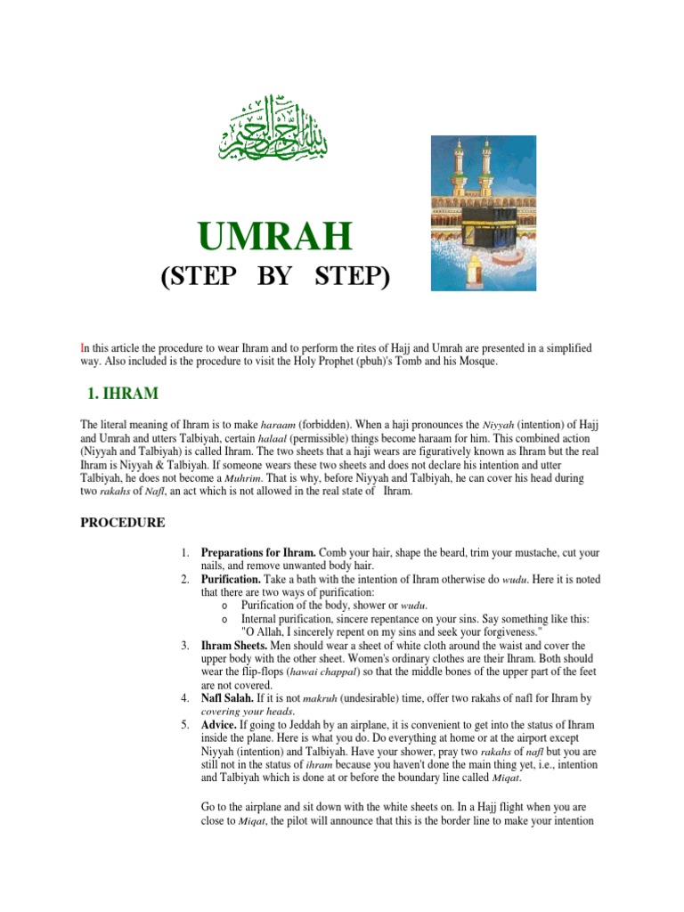 Umrah: (Step by Step) | PDF | Sharia | Semitic Words And Phrases