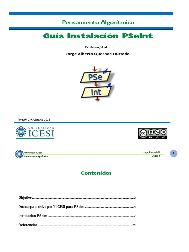 PSeInt Guia Instalacion | PDF | Moodle | Archivo de computadora