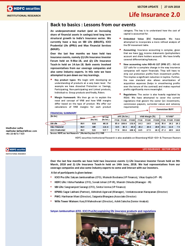 Life Insurance - Update - Jun18 - HDFC Sec-201806271458398006724 | PDF ...