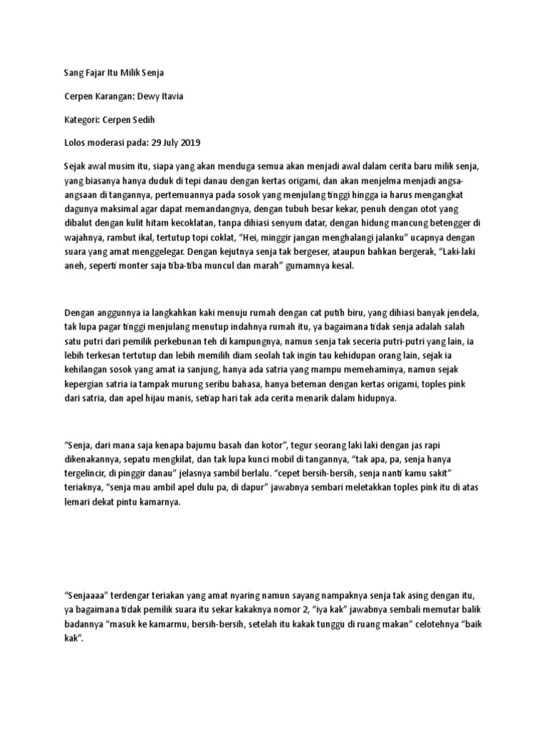 Sang Fajar Itu-Cerpen | PDF