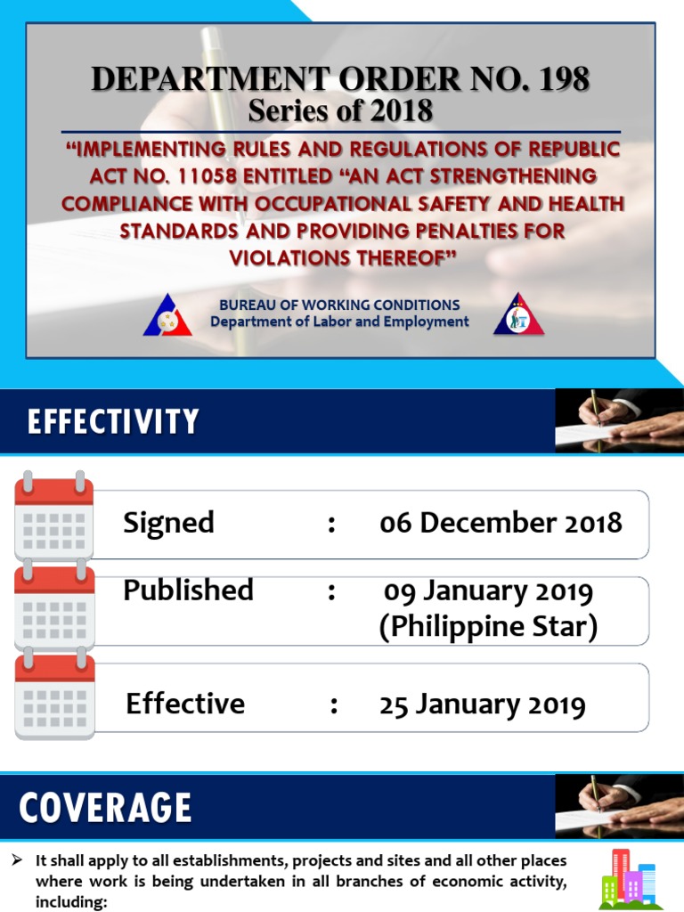 DO 198-18 (As of 12 February 2019) | PDF | Occupational Safety And ...