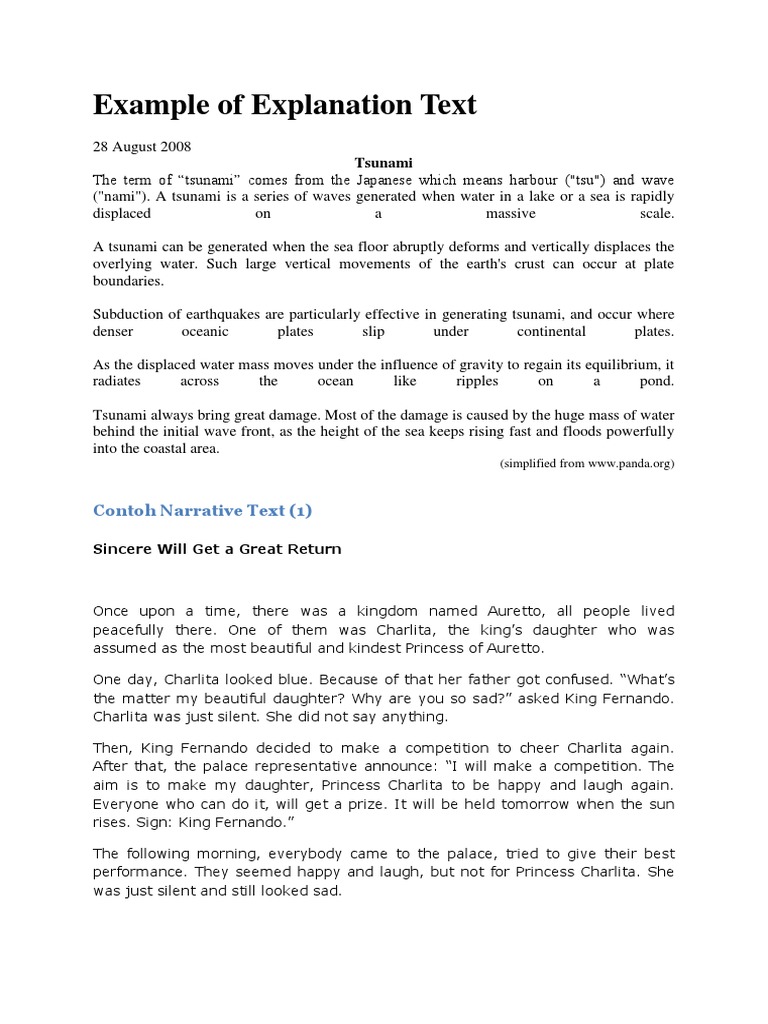 Example of Explanation Text: Tsunami | PDF | Tsunami | Plate Tectonics