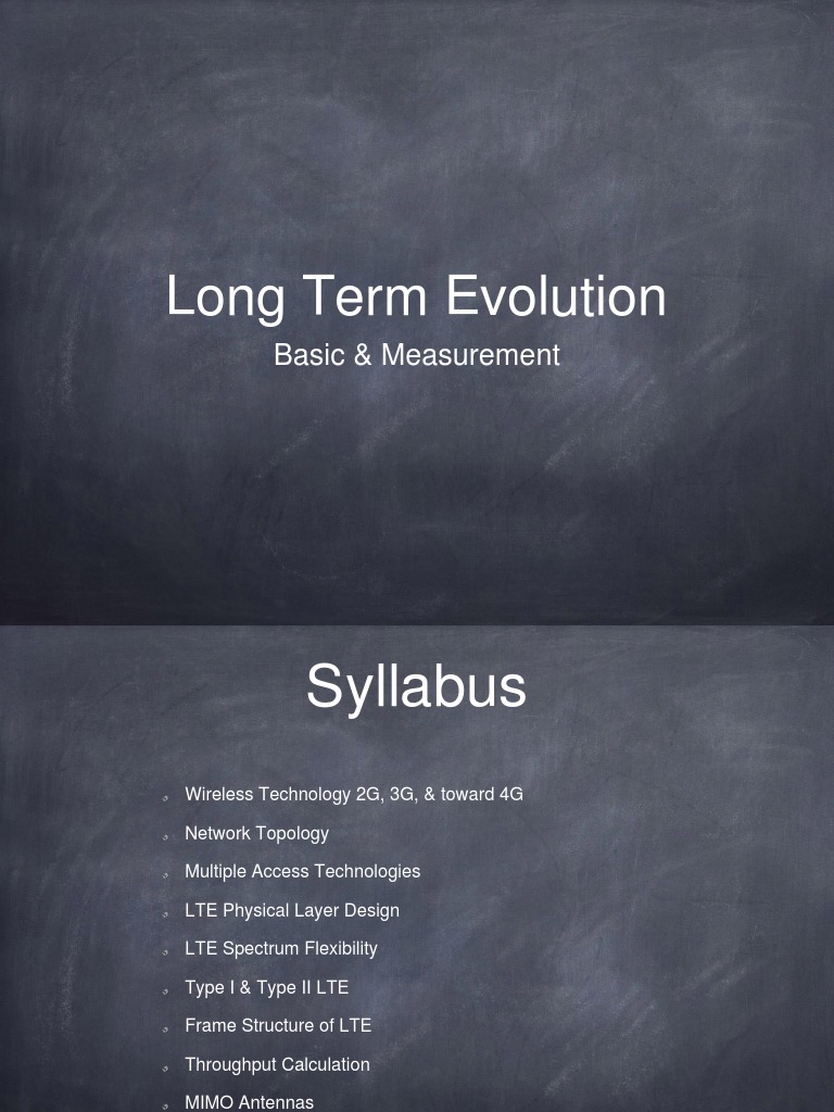 Long Term Evolution: Basic & Measurement | PDF | Technology & Engineering