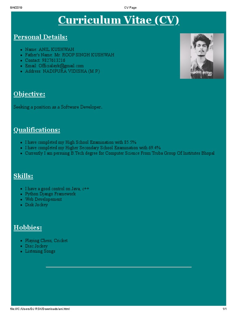 CV Page PDF | PDF