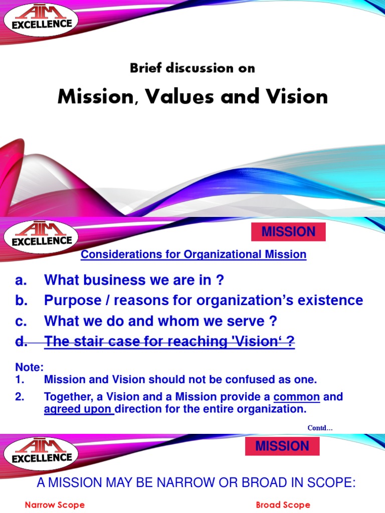 Mission Values and Vision | PDF | Value (Ethics) | Integrity