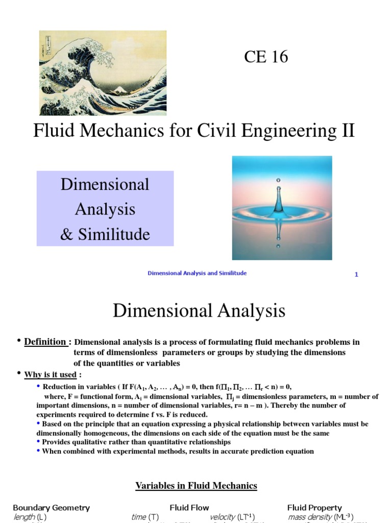 Fluid Mechanics: Dimensional Analysis | PDF | Physics | Mechanics