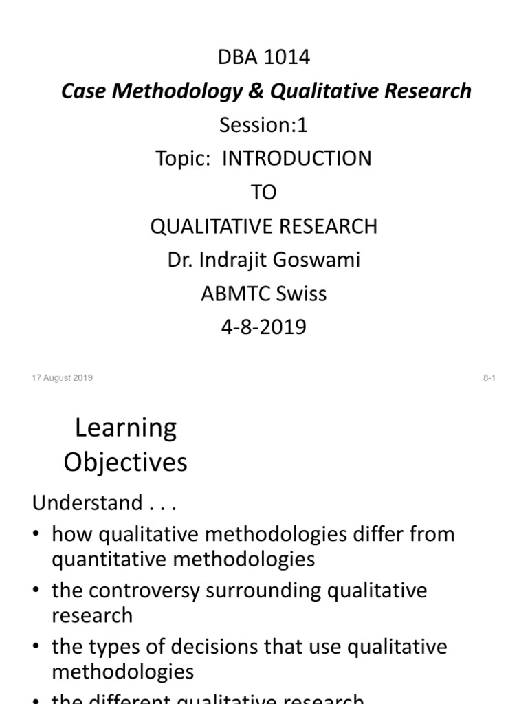Intro To Qualitative Research | PDF | Qualitative Research ...