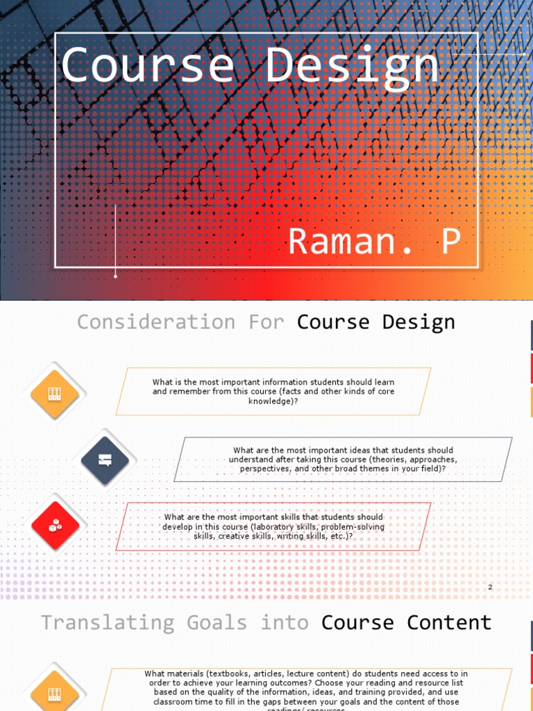 Course Design | PDF | Homework | Syllabus