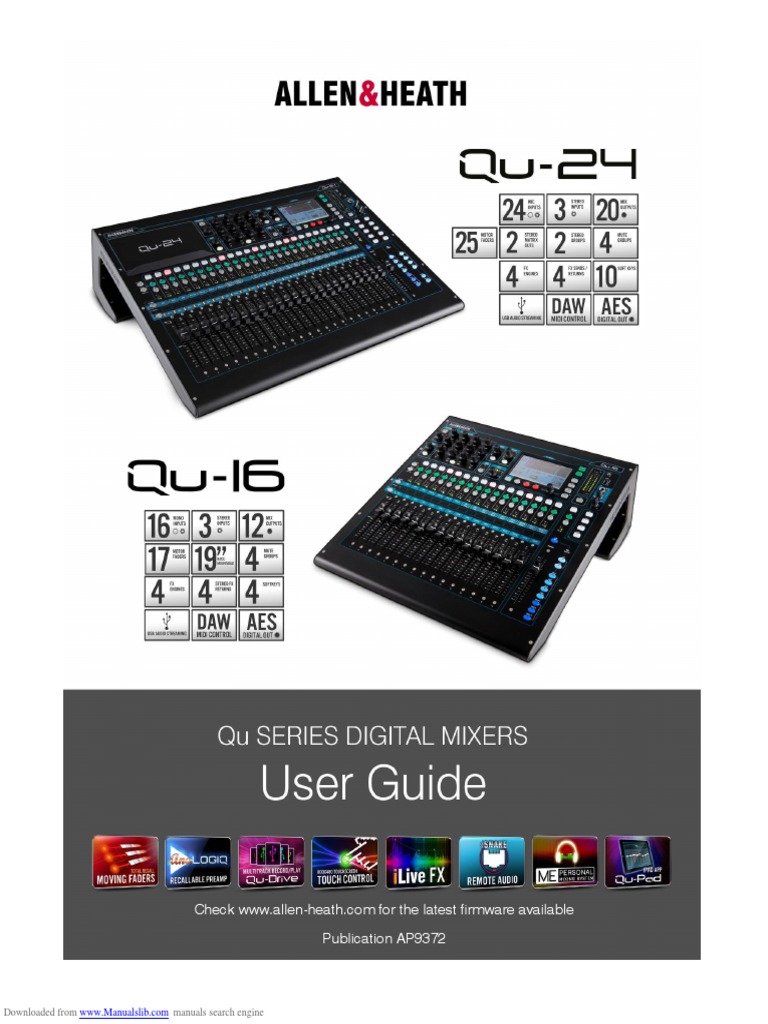 Qu16 Manual | PDF | Audio Electronics | Sound Technology
