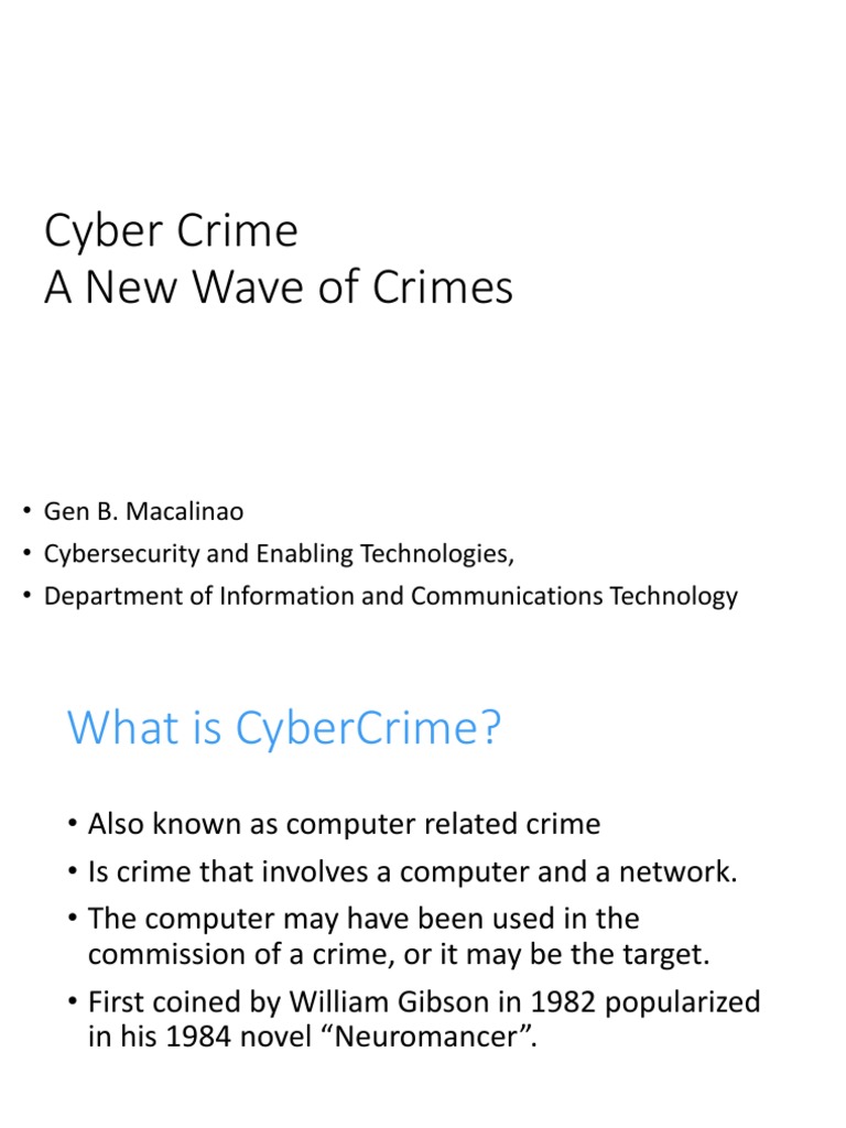 Cyber Crime A New Wave of Crimes | PDF | Cybercrime | Information Age