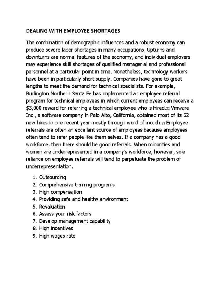 Dealing With Employee Shortages | PDF