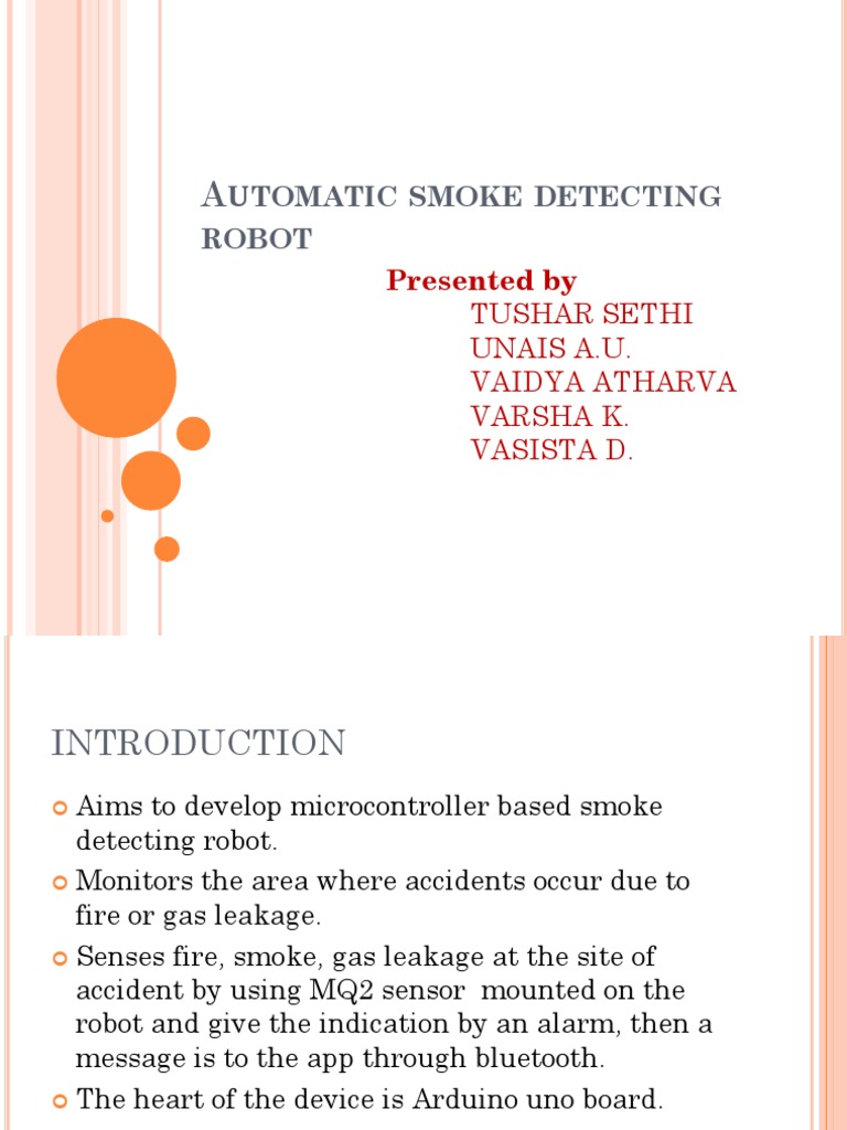 Automatic Smoke Detecting Robot | PDF