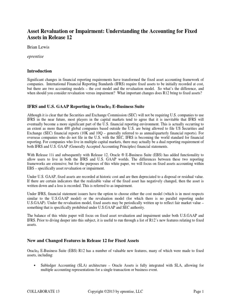 Asset Revaluation or Impairment Understanding The Accounting For Fixed ...