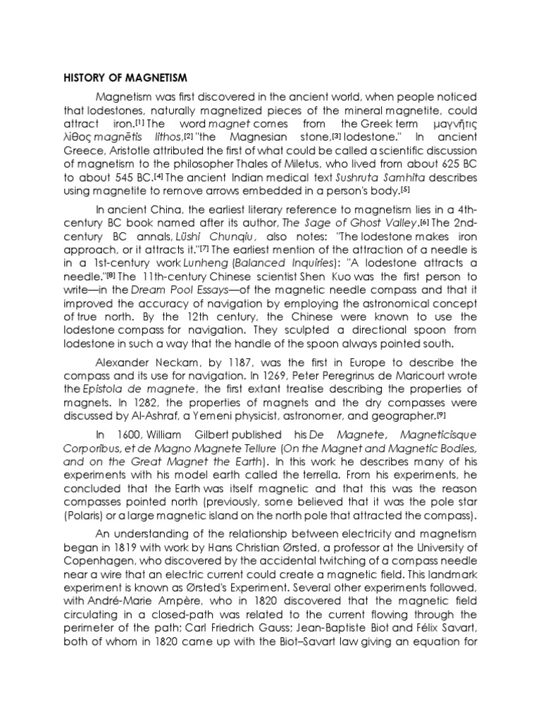 History of Magnetism | PDF | Ferromagnetism | Magnetism