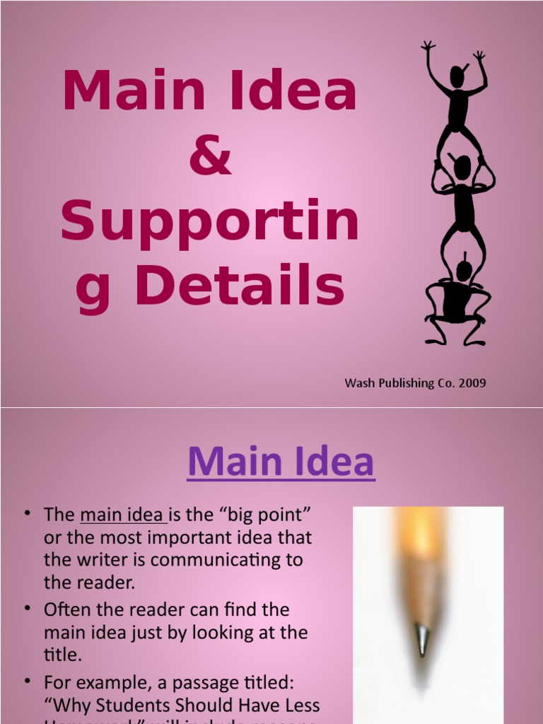 Main Idea and Supporting Details 1 | PDF | Paragraph