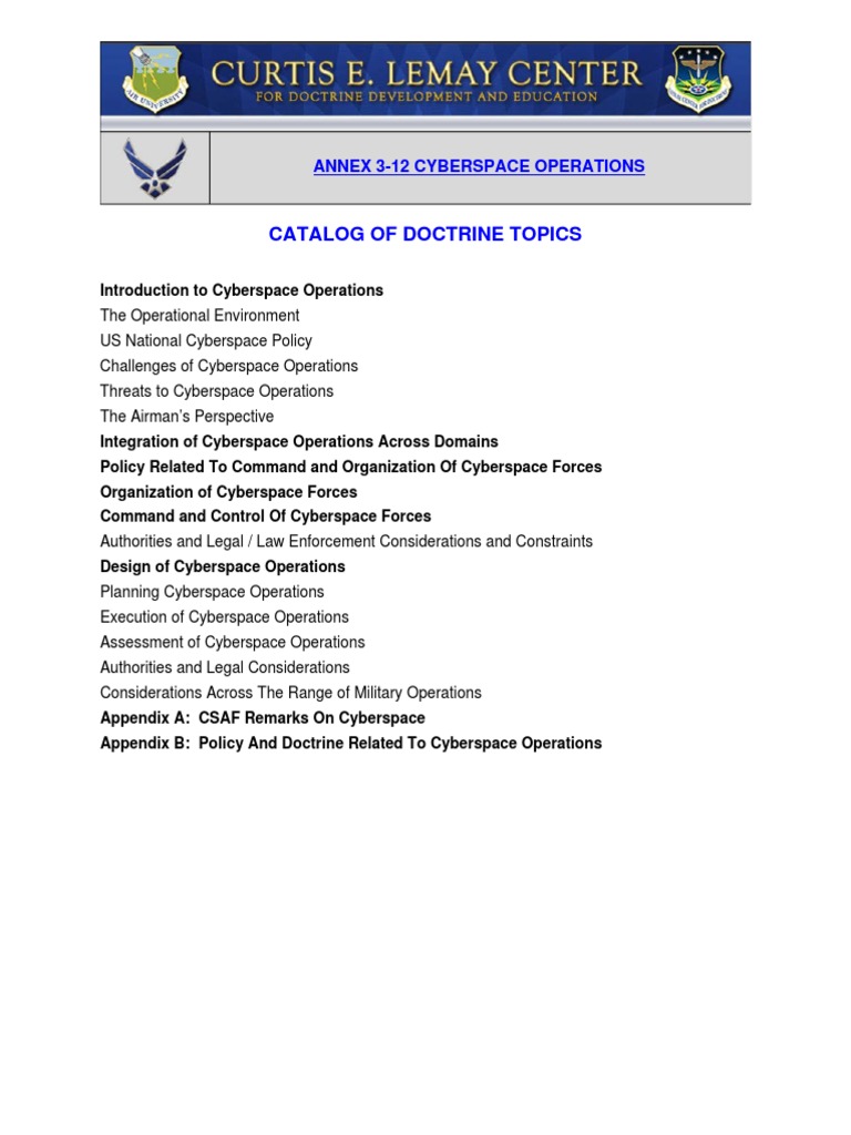 Cyberspace Operations Overview 2022 | PDF | United States Air Force ...