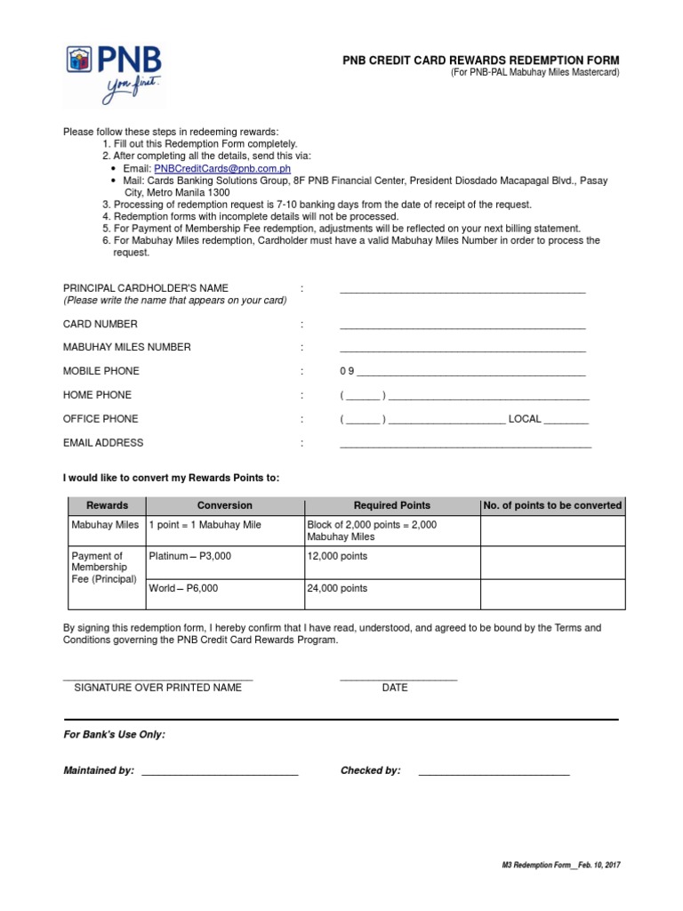 (Please Write The Name That Appears On Your Card) : PNB Credit Card ...