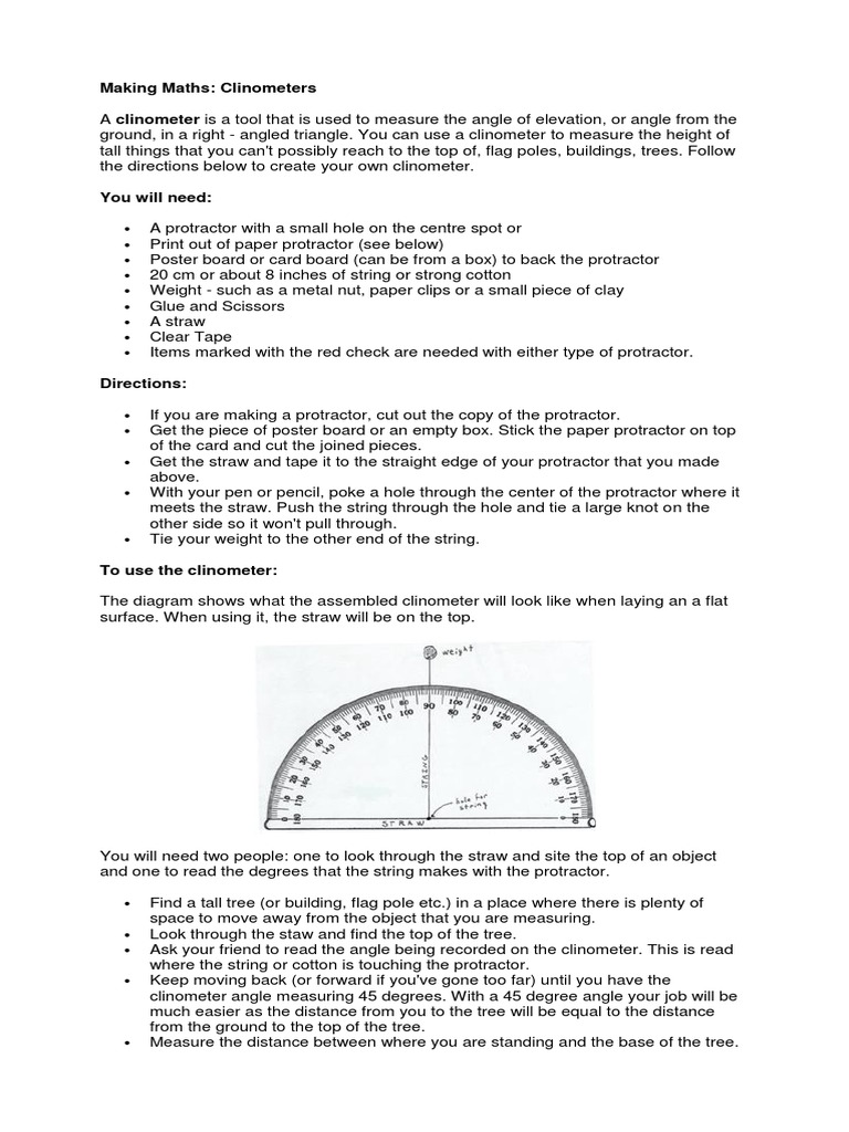 Making Maths: Clinometers | PDF | Triangle | Trigonometric Functions