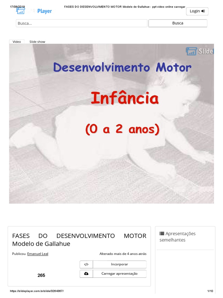 FASES DO DESENVOLVIMENTO MOTOR Modelo de Gallahue | PDF | Puberdade ...