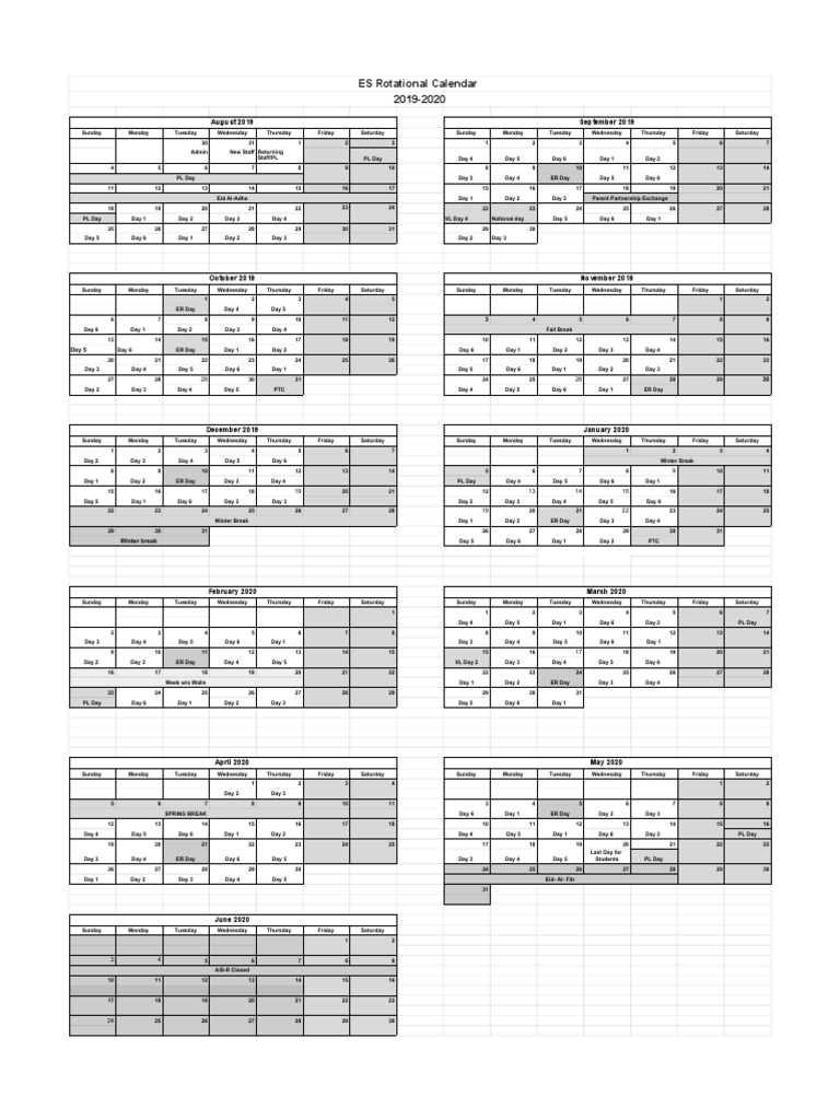 Rotational Calendar | PDF | Sports