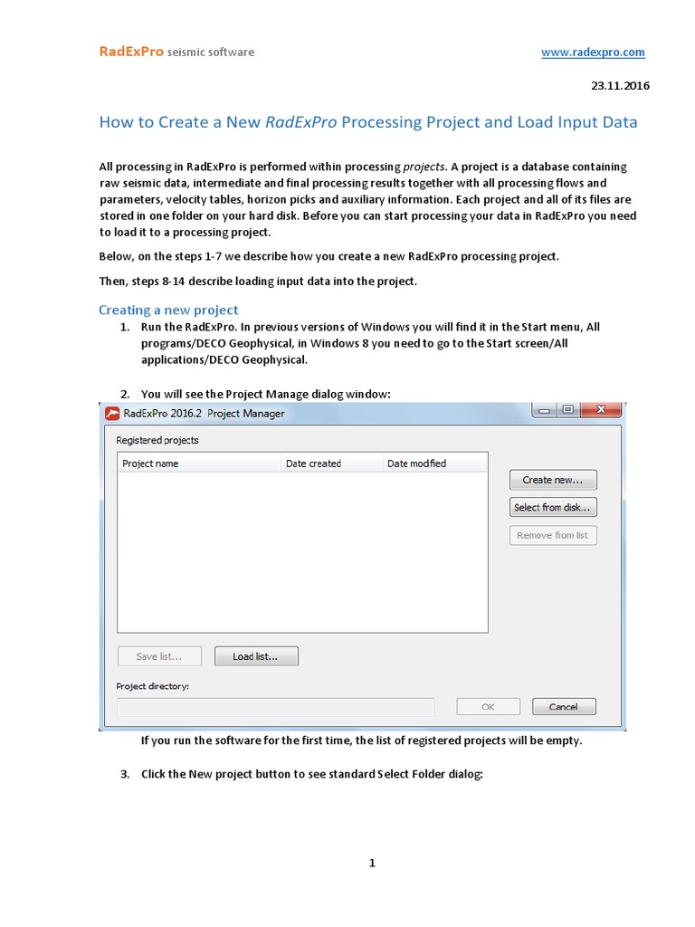 Create & Load Data in RadExPro | PDF | Computer File | Computing