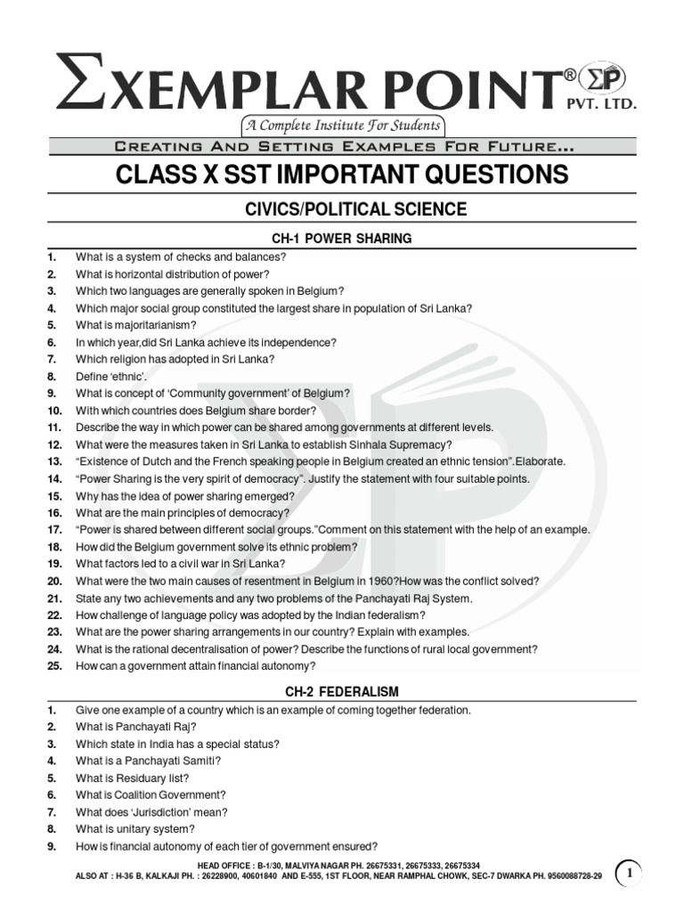 Class 10 SST Important Questions Guide | PDF | Mahatma Gandhi | Banks
