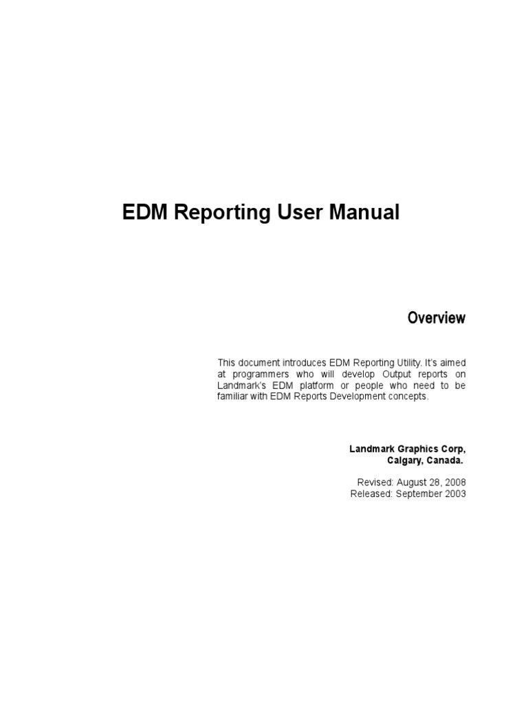 EDM Reporting Utility User Guide | PDF | Xml Schema | Xml