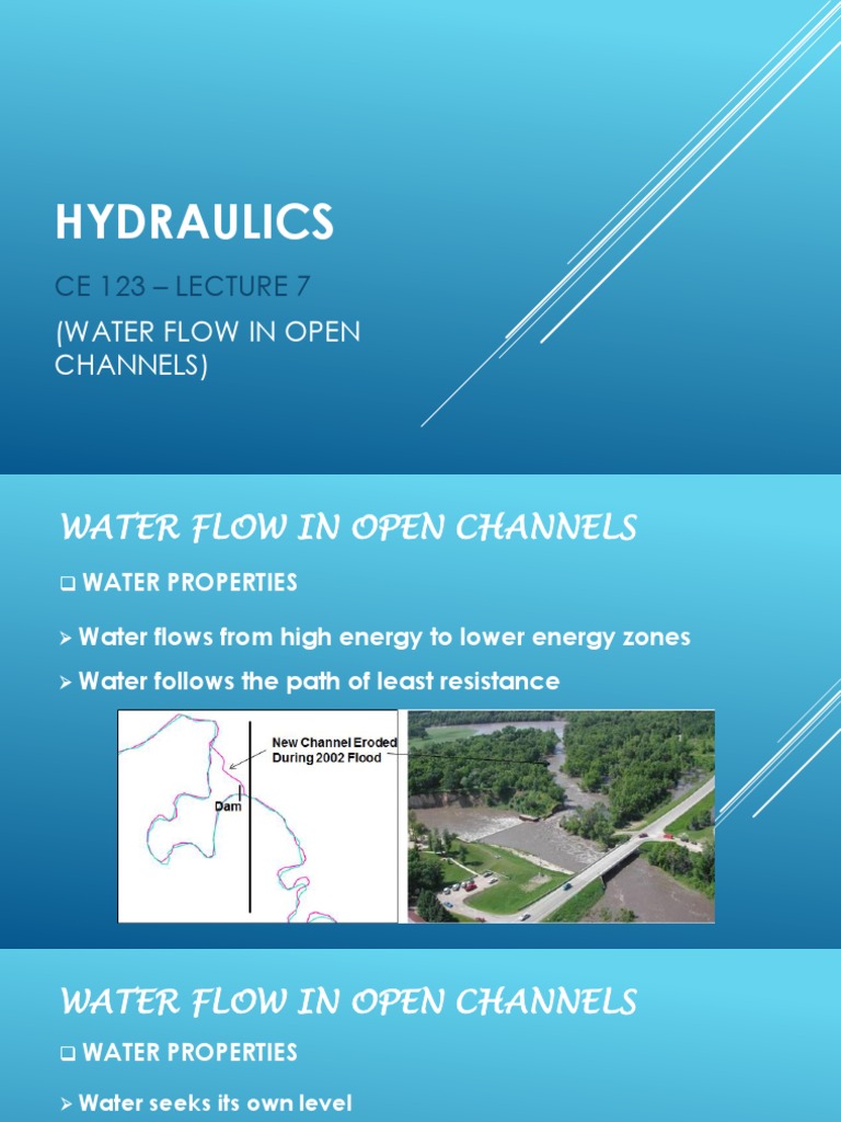 Water Flow in Open Channels | PDF | Fluid Dynamics | Water