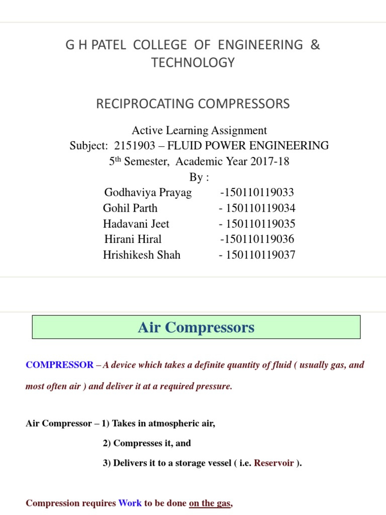 PA (M) - Reciprocating Compressors | PDF | Cylinder (Engine) | Engines