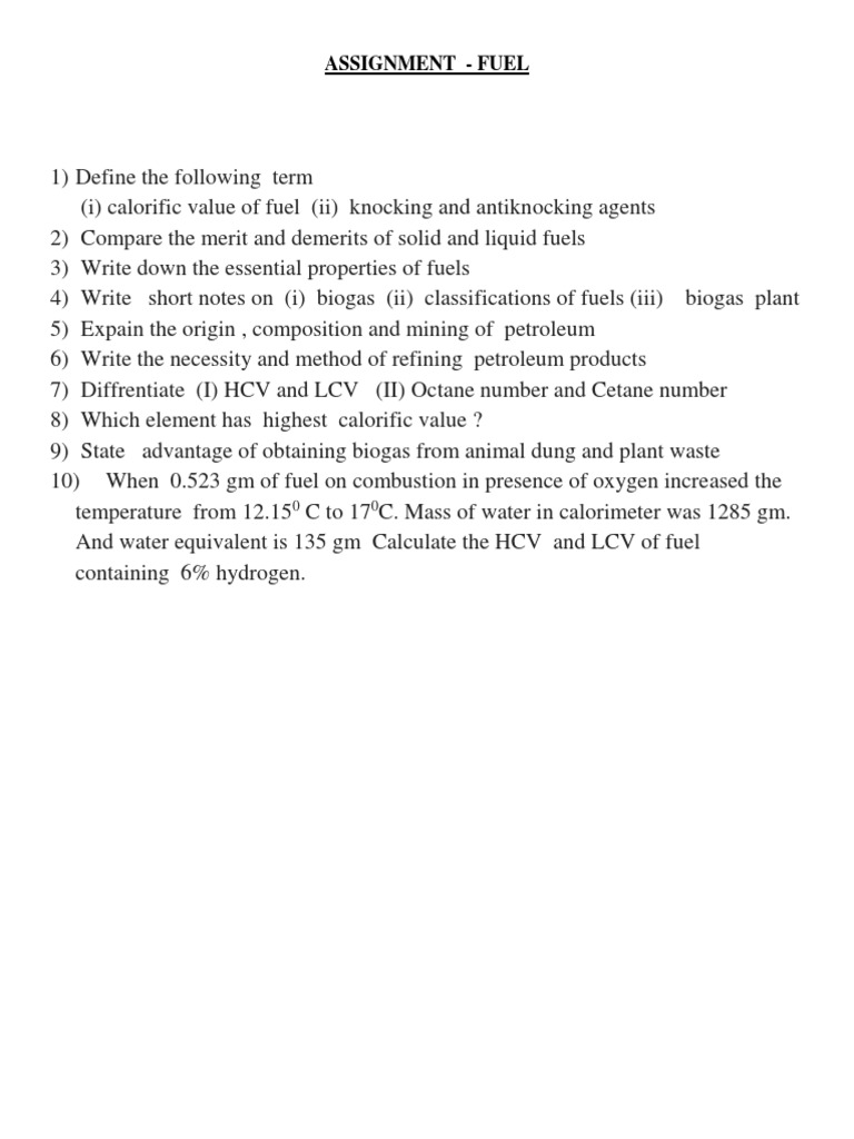 Assignment - Fuel | PDF