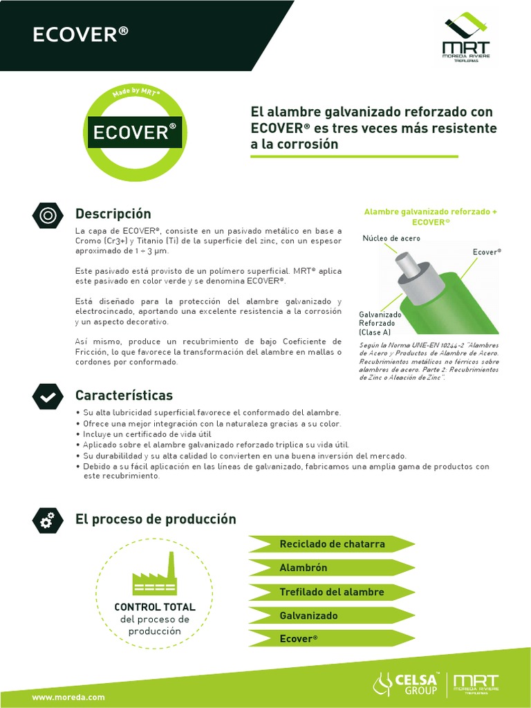 Ficha Ecover ES | PDF | Zinc | Acero