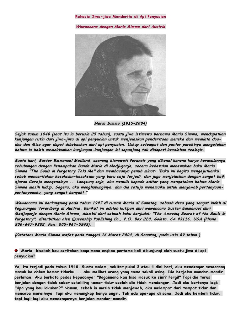Rahasia Jiwa Maria Simma | PDF