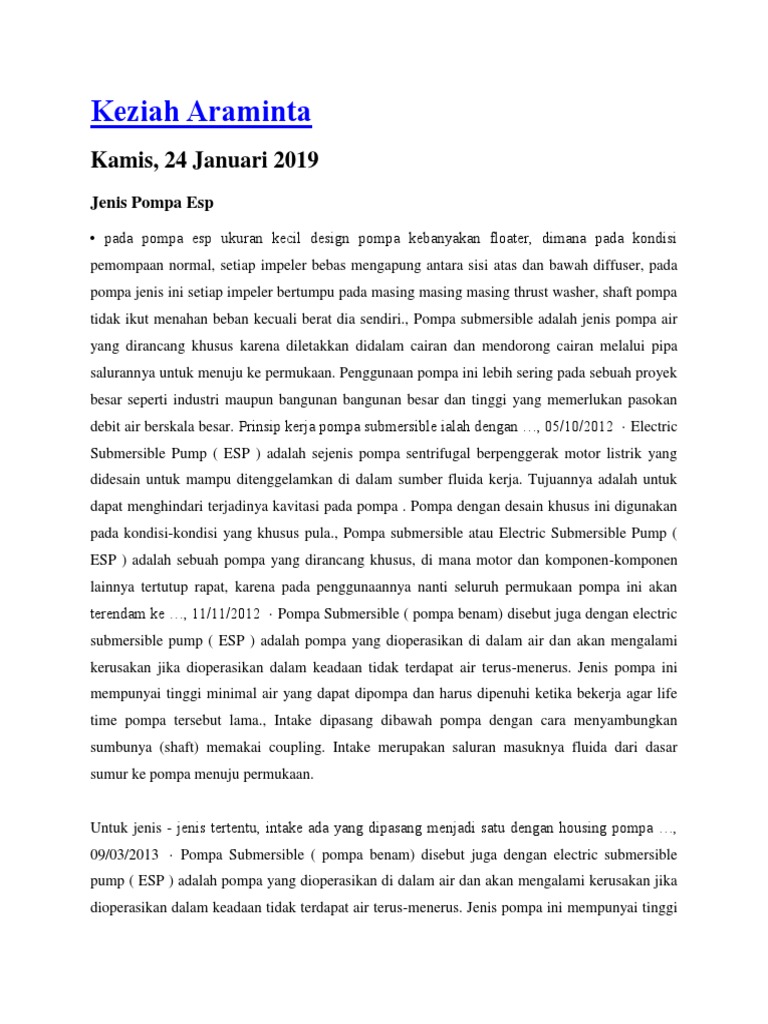 Jenis Jenis Pompa Esp / Reda Pump | PDF | Griya & Taman