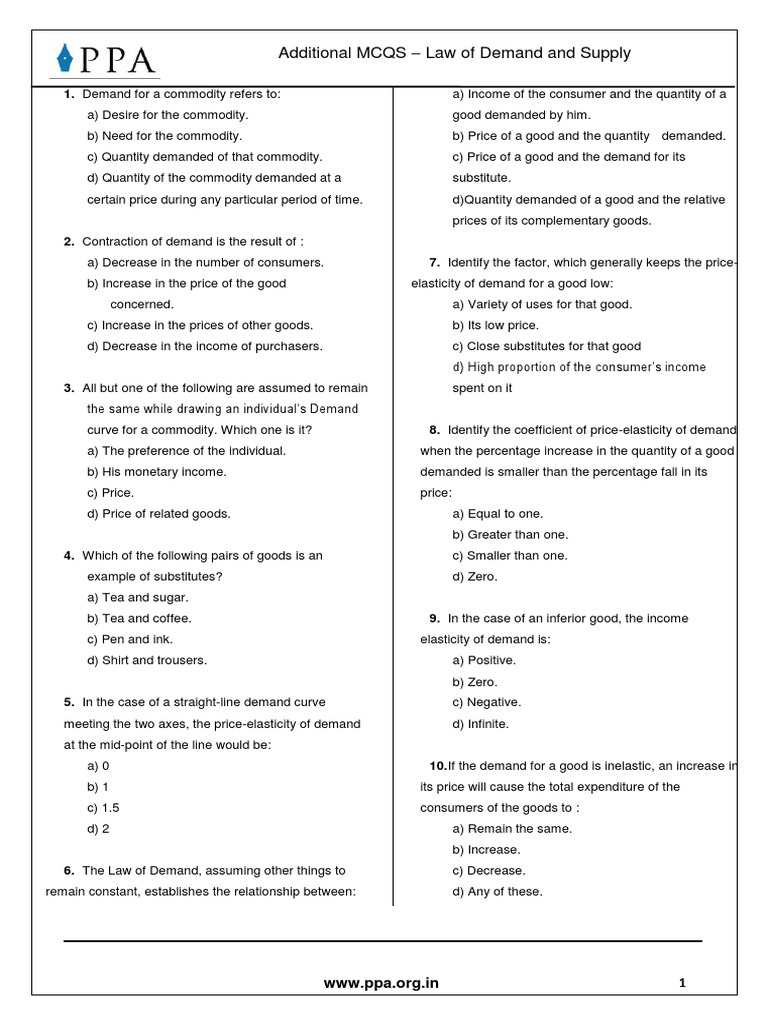 Law of Demand and Supply | PDF | Demand | Price Elasticity Of Demand