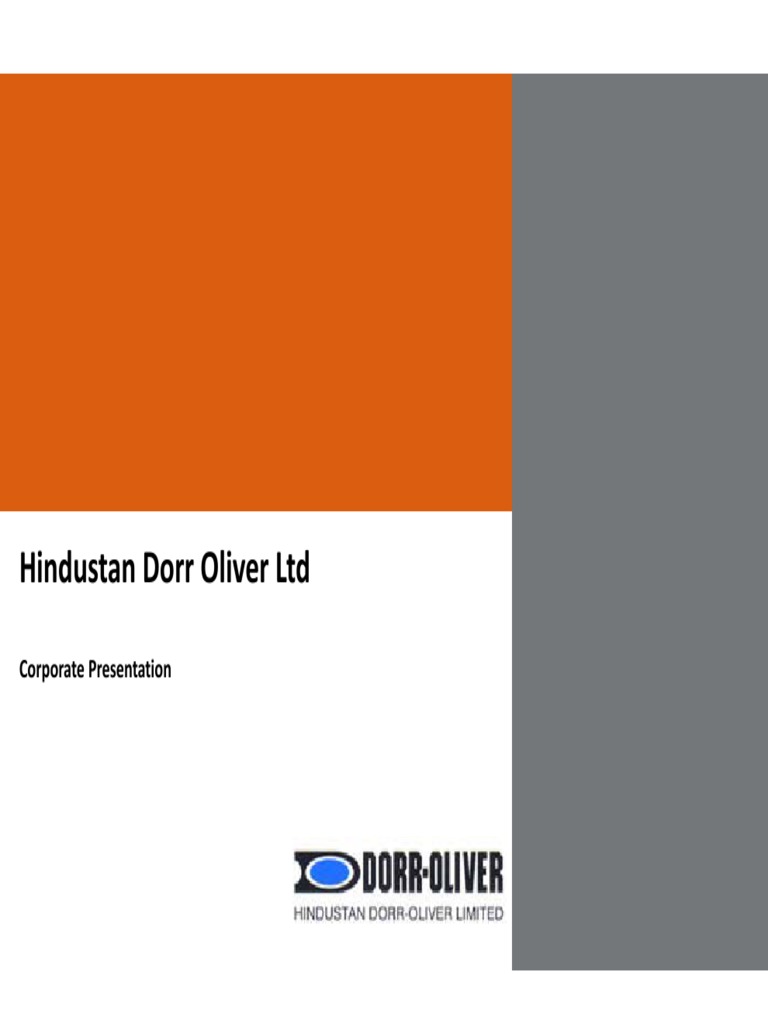Hindustan Dorr Oliver LTD: Corporate Presentation | PDF | Sewage ...