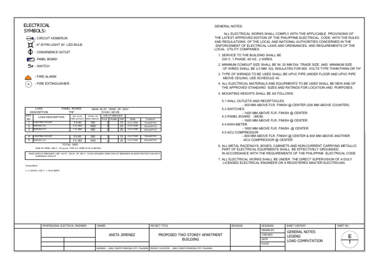 Electrical Plan | PDF | Electrical Wiring | Wire