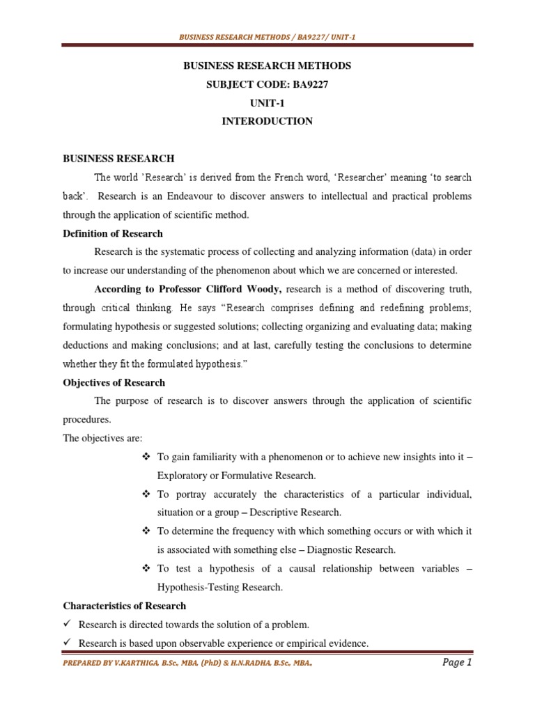 An Introduction to Business Research Methods: Defining Research ...