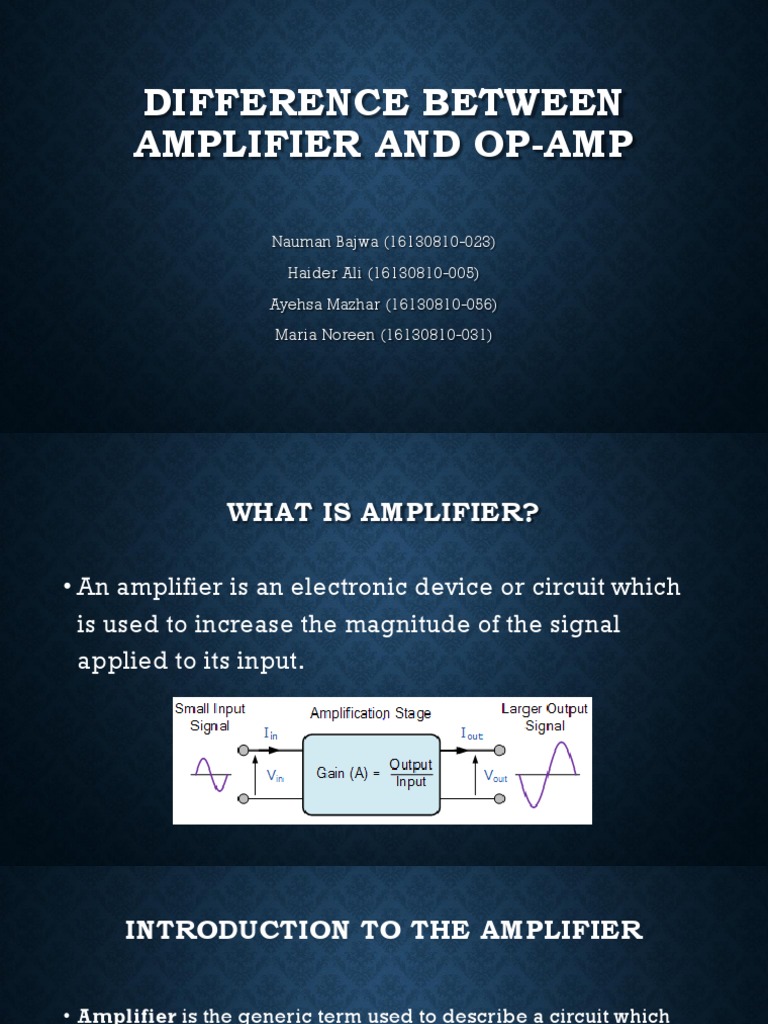 Difference Between Amplifier and Op-Amp | PDF | Operational Amplifier ... Difference Between Amplifier and Op-Amp | PDF | Operational Amplifier ...