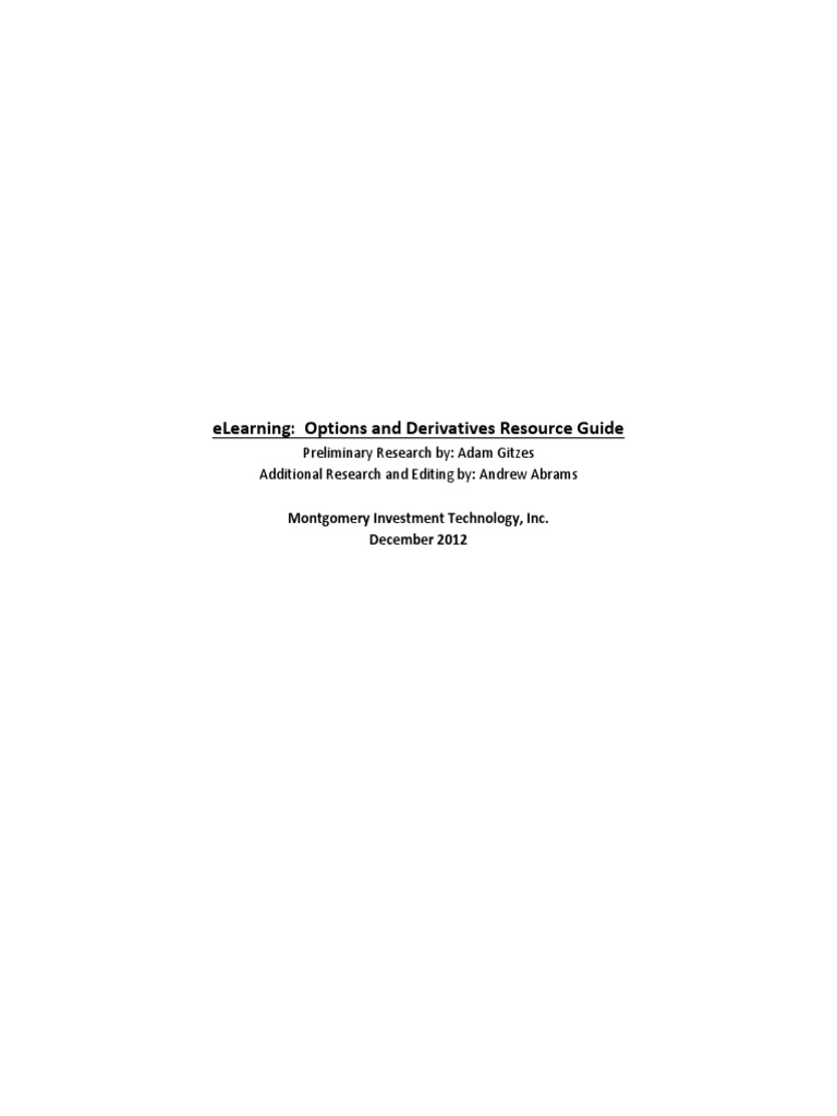 ELearning Options and Derivatives Resource Guide | PDF | Option ...